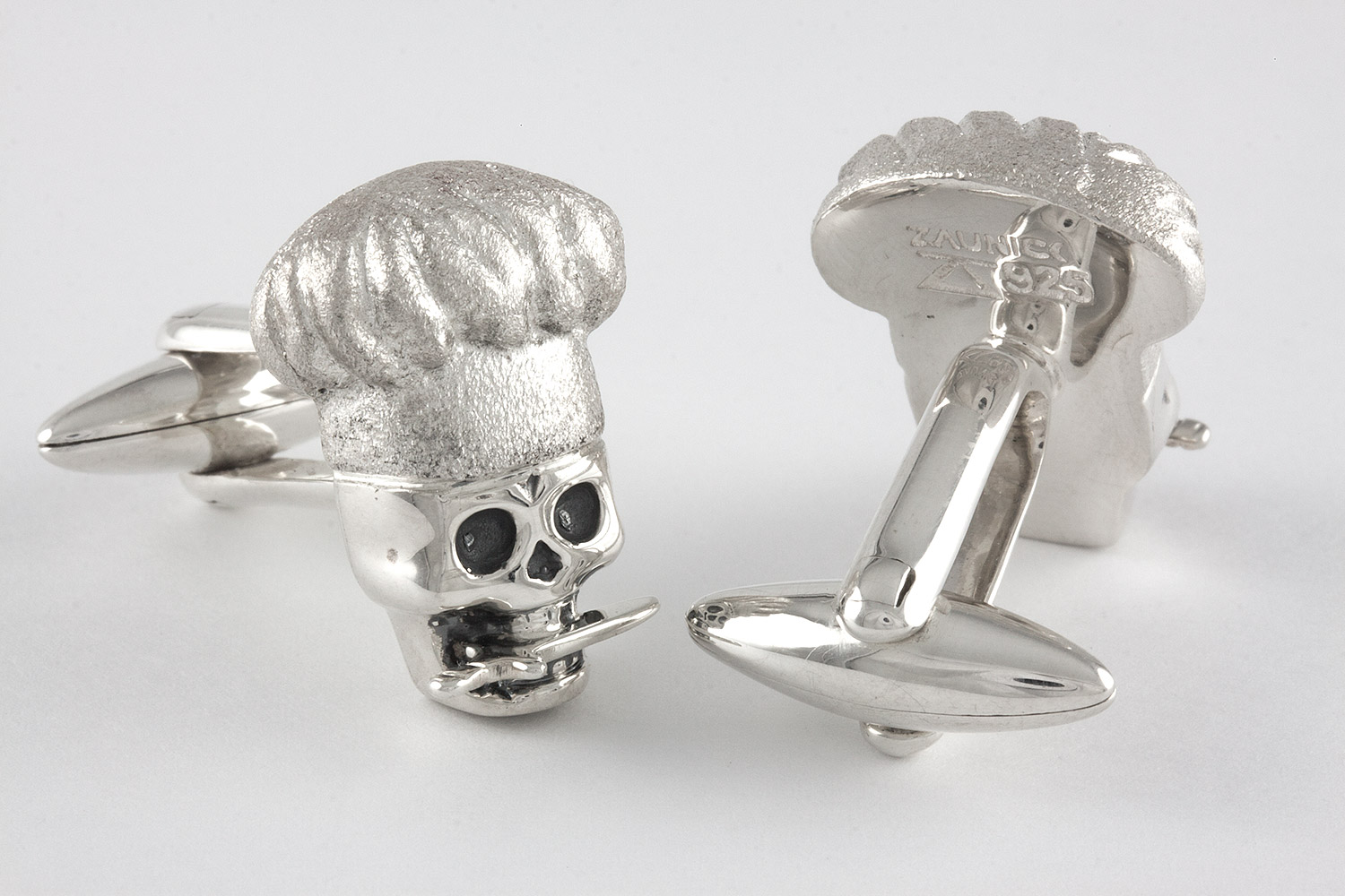 Chef Cook Cufflinks, Sterling Silver, handcrafted